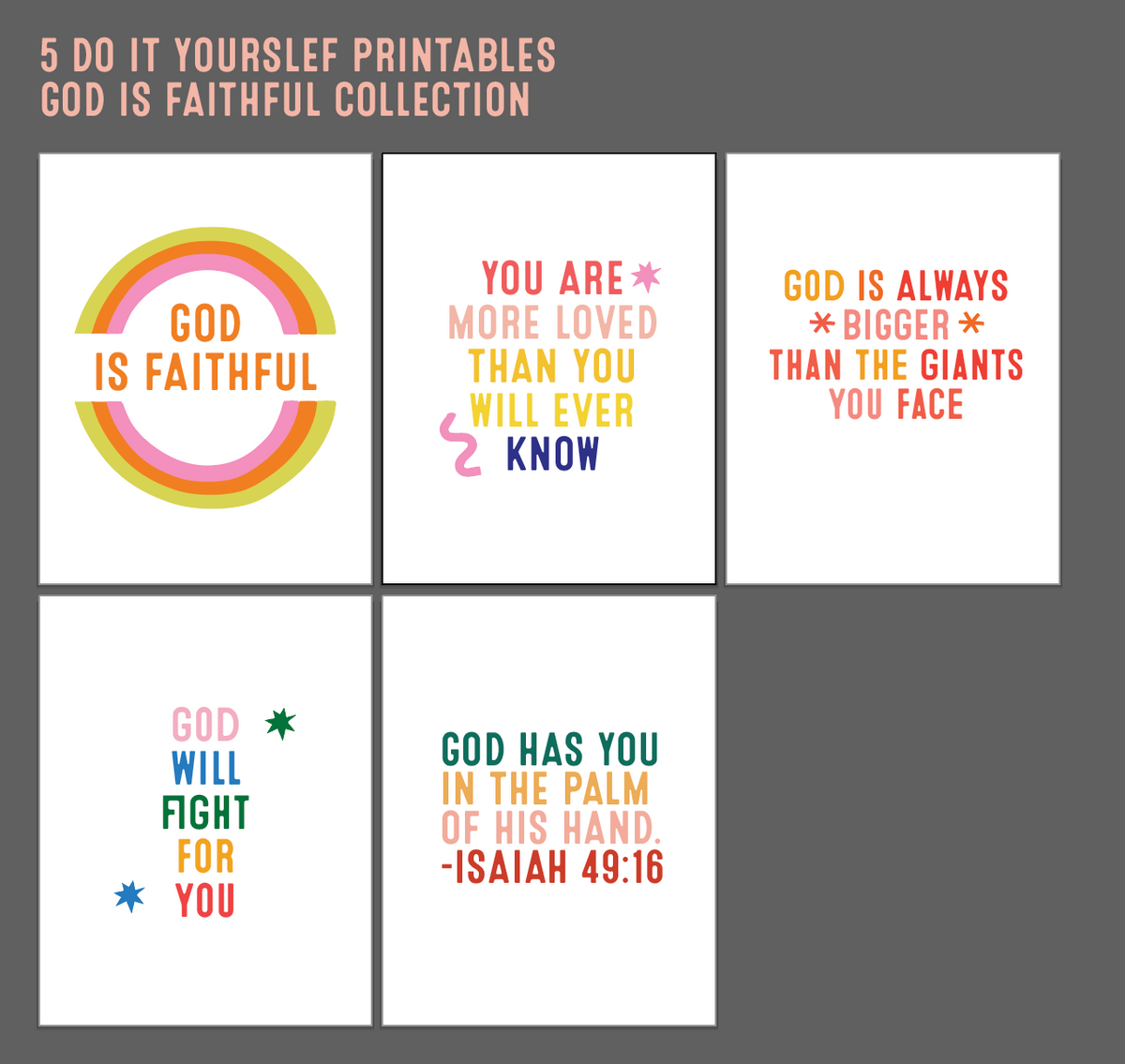 5 Do it yourself Printables | God is faithful Collection – Modern Burlap